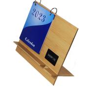 China Custom Wooden Desk Calendar with 10W Wireless Charger and LED Logo for sale