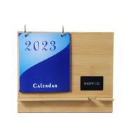 China Custom Wooden Desk Calendar with 10W Wireless Charger and LED Logo for sale