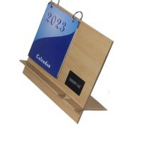 China Custom Wooden Desk Calendar with 10W Wireless Charger 365 Day LED Display for sale