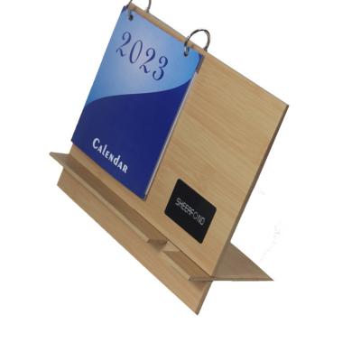China Custom Wooden Desk Calendar with 10W Wireless Charger 365 Day LED Display for sale