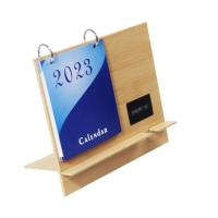 China Custom LED Desk Calendar 2023 with Wireless Charger 10W Wooden Art Planner for sale
