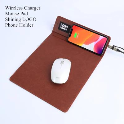 China 2 in 1 Multifunctional Wireless Charging Mouse Pad With Bracket for sale