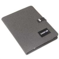 China OEM PU Leather Notebook Wireless Charger Power Bank Diary With Stand for sale