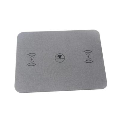 China FCC Office PU Leather Mouse Pad Mobile Phone Wireless Charging for sale
