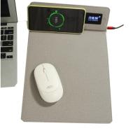 China Customized Logo Brown Wireless Charging Mouse Pad With Holder for sale