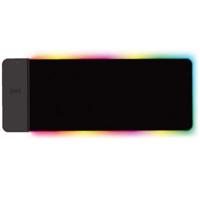 China Customized Design Soft LED Gaming Keyboard Mat Wireless Charging Rubber Gaming Mousepad for sale
