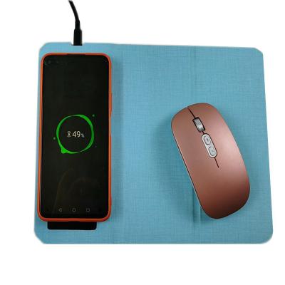 China Pu Leather Mobile Phone Wireless Charging Mouse Pad Super Thin Folding for sale