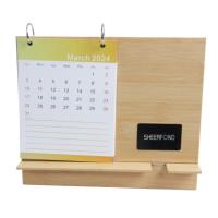 China Custom Wood Desk Calendar with Wireless Charging 2024 365 Day Multifunctional LED Logo for sale
