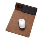 China Luxury Business Pu Wireless Charger Mouse Pad With Custom Logo Printed for sale
