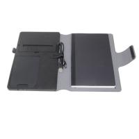 China PU Leather Wireless Charging Power Bank Notebook with Custom LED Logo 10000mAh Magnetic Attraction for sale