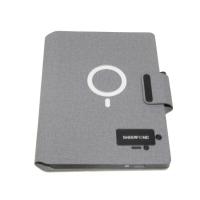 China Wholesale Hardback Multifunctional Smart Luxury Pu Leather High Quality Gift Powerbank A5 Wireless Charging Notebook for sale