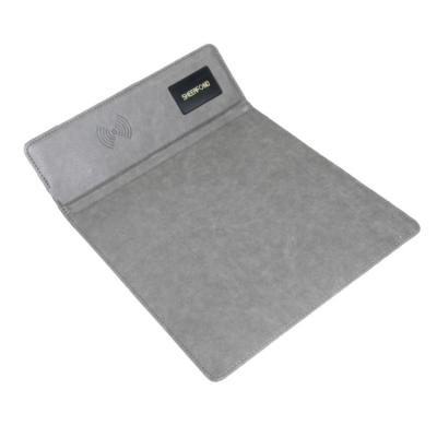 China Customised Logo Wireless Charging Leather Mouse Pad Smart Multifunction for sale