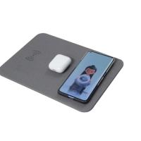 China Custom Printed Personalised Pu Leather Multifunction Mouse Pad Wireless Charging for sale
