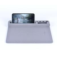 China Multifunctional Magnetic Wireless Charging Leather Mouse Pad Custom Printed Gifts for sale