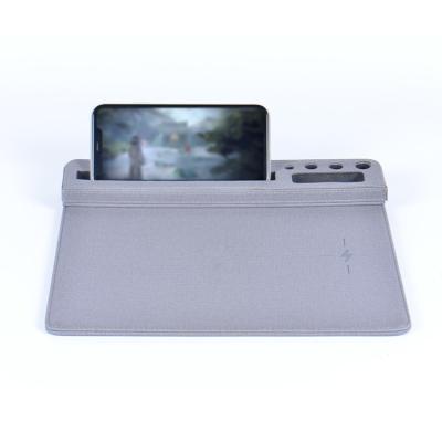 China New Design Mouse Pad With 4 In 1 Function Mouse Pad Cellphone Holder Pen Slot Wireless Charger Mouse Mat for sale