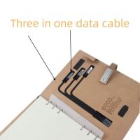 China New Arrivals Powerbank Travel Notebook With Wireless Charger Usb Fast Wireless Charging Gift Notebook for sale