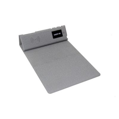 China Gifts Pu Leather Folding Rechargeable Multifunction Mouse Pad Wireless Charging for sale