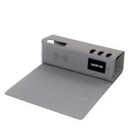 China Gifts Pu Leather Folding Rechargeable Multifunction Mouse Pad Wireless Charging for sale