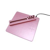 China Smart Pink Fashion Wireless Charging Mouse Pad Custom Logo Pu Leather Multifunction for sale
