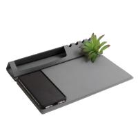 China Folding Multifunctional Pu Leather Fast Wireless Charging Mouse Pad Custom Logo for sale