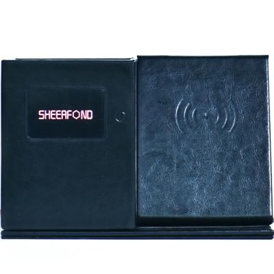 China Multifunction Smart Creative Pu Leather Usb Wireless Charging Pen Holder Desktop for sale