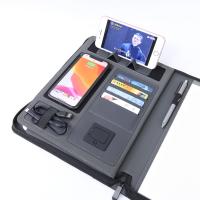 China Waterproof PU Leather Laptop Briefcase 15.6 Inch Business Lawyer Document Organizer with Wireless Charging for sale