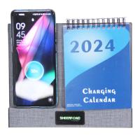 China Custom PU Leather Wireless Charger Desk Calendar 365 Day with Custom Logo for sale