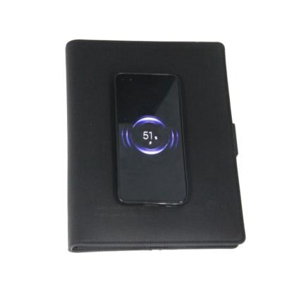 China Personalised Gift Custom Rechargeable Multifunctional Business Luxurious Pu Leather Wireless Charging Notebook for sale