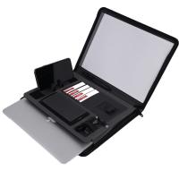 China Men'S Promotional Leather Laptop Folder Multifunctional Plan Organizer Wireless Charging Briefcase for sale