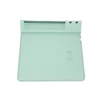 China Custom PU Leather Wireless Charging Foldable Mouse Pad with Magnetic Phone Stand and LED Logo for sale