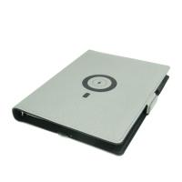 China Custom PU Leather Wireless Charging Notebook with Power Bank 5000mAh LED Logo for sale