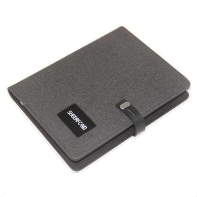 China Customized Printing A5 Pu Leather Softcover Luxurious Business Travelers Wireless Charging Notebook for sale