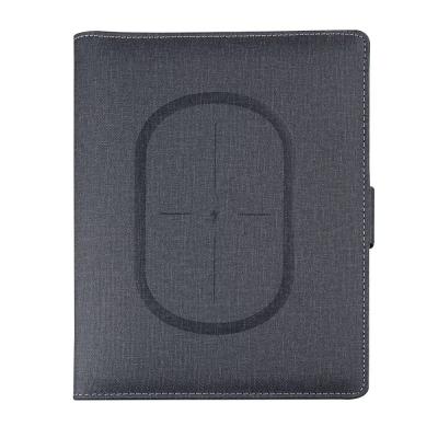 China A5 Wireless Charging Notebook 5000mAh Power Bank Business Card Organizer with Data Cable for sale