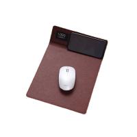 China Magnetic PU Leather Wireless Charging Mousepad Desk Keyboard Mat for sale