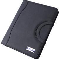 China Waterproof A4 Leather Portfolio Case , Handheld Leather File Folder With Zipper for sale