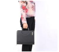 China Waterproof A4 Leather Portfolio Case , Handheld Leather File Folder With Zipper for sale