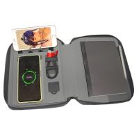 China Durable PU Business Multifunctional Wireless Charging Notebook With Powerbank And USB for sale