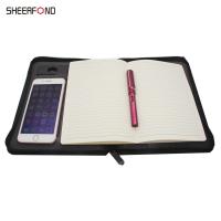 China Multifunctional Waterproof Power Bank Notebook Portfolio Leather Material for sale