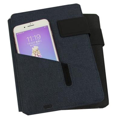 China Custom Logo Ultraportable Wireless Charger Notebook , Foldable Power Bank Padfolio for sale