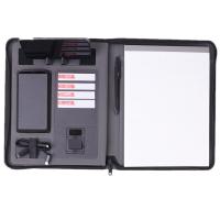China PU Leather Business Portfolio Folder 26x32x3cm with Wireless Charging and 12 Functions for sale