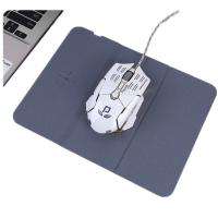 China Custom Logo Print Promotional Mouse Pad , Pu Wireless Charger Mouse Pad for sale