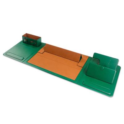China Rectangle 10W Wireless Charging Mouse Pad Foldable PU Leather with Pen Holder for sale