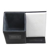 China Custom Logo LED Lights Leather Pen Holder Multiscene With Phone Charger Nonslip for sale