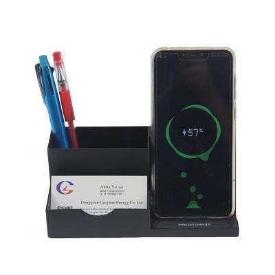 China ABS Leather Pen Holder with Wireless Charging Custom Logo Ultraportable Nontoxic LED Lights for sale
