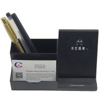 China ABS Leather Pen Holder with Wireless Charging Custom Logo Ultraportable Nontoxic LED Lights for sale