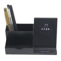 China ABS Leather Pen Holder with Wireless Charging Custom Logo Ultraportable Nontoxic LED Lights for sale