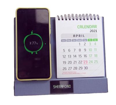 China PU Leather Custom Wireless Charging Calendar Multiscene Rechargeable for Desk for sale
