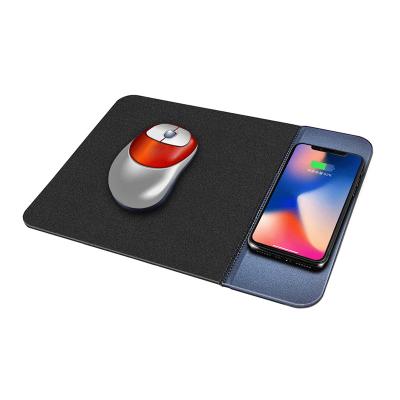 China Custom LED Wireless Charging Mouse Pad 10W Natural Rubber Non-Slip Desktop Office Gift for sale