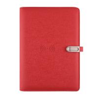 China Multifunctional PU Leather B5 Wireless Charging Notebooks With Magnetic Flap for sale