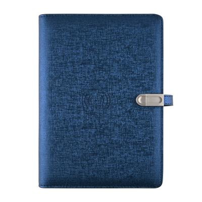 China Multifunctional PU Leather B5 Wireless Charging Notebooks With Magnetic Flap for sale